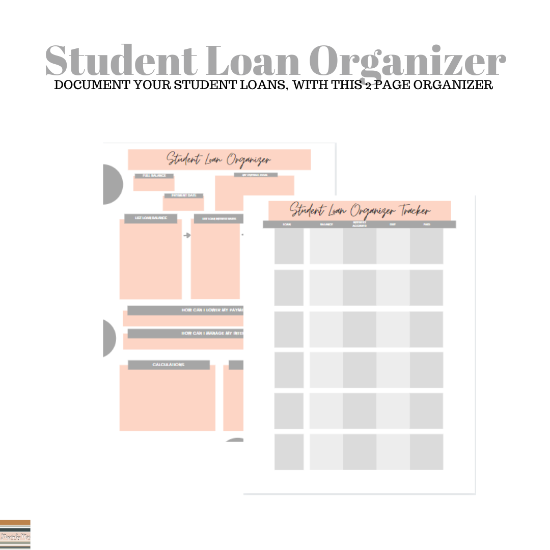 Pink & Gray Student Loan Organizer Printable – Paper By Moe