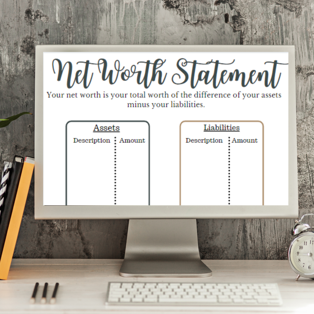 Net Worth Statement – Paper By Moe