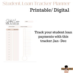 Pink Student Loan Tracker Digital Planner / Printable – Paper By Moe