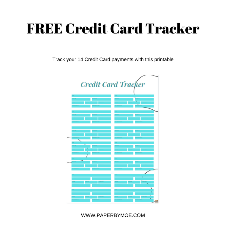 Credit Card Tracker – Paper By Moe