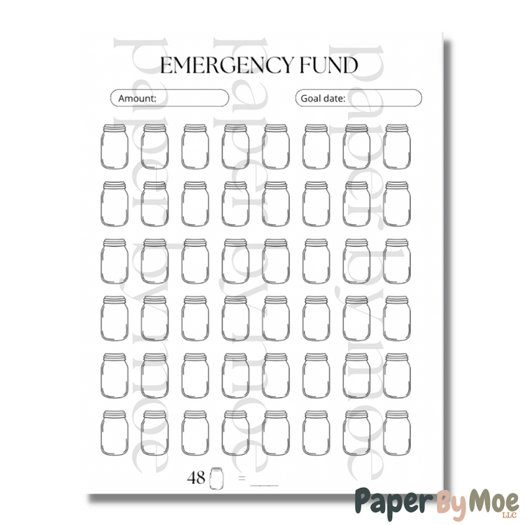 Emergency Fund Printable – Paper By Moe